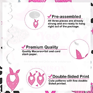 Western Cowgirl Party Decorations, Let's Go Girls Cowgirl Bachelorette Party Decorations Hanging Swirl for Disco Cowgirl Party Cowgirl Birthday Party Decorations Last Rodeo Bachelorette Party Supplies