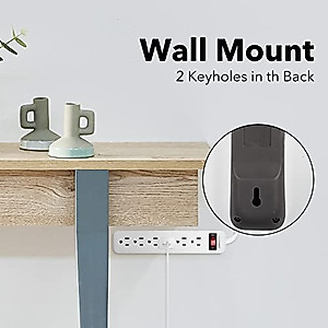 Clear Power 6 Outlet Power Strip 3 ft Power Cord, Low-Profile Flat Plug, 3-Prong Grounded, White, 15 Amp Circuit Breaker, 2 Pack, DC3S-00222P-DC