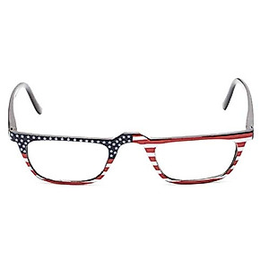The All American Reader Reading Glasses, Rectangle Style Fully Magnified Eyeglasses for Men and Women + 2.50 Stars on One Side