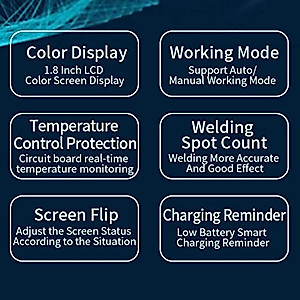 Mini DIY Battery Spot Welder, 1.8in LCD Color Screen Charging Reminder Spot Welding Machine Rechargeable for Circuit Repair(#1)