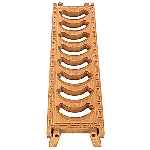 VTOSEN Natural Bamboo Teacup Holder Shelf Tea Cup Draining Rack Organizer Tea Ceremony Accessories(Eight Compartment)