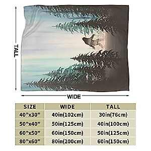 Hide and Seek Bigfoot Flannel Fleece Boho Throw Blanket Super Soft Cozy Warm Plush Bedding for Adults Kids Lightweight Blankets for Couch Sofa Bed 80"X60"