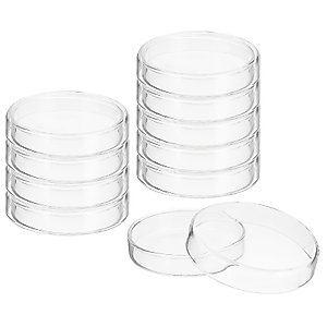 PATIKIL 90mm High Borosilicate Glass Petri Dishes with Lids, 10 Pack Petri Plates Tissue Culture Plate for Lab Science Experiment, Clear