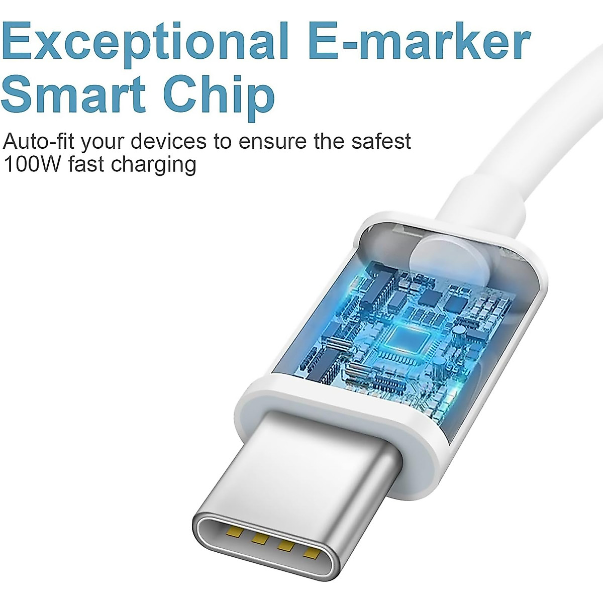 Works by Tek Styz PRO 5ft USB-C Cable Compatible with Your Sony WF-1000XM3 Hi Powered Cable (White 1.5M)