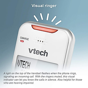 VTech VS112-27 DECT 6.0 Bluetooth 2 Handset Cordless Phone for Home with Answering Machine, Call Blocking, Caller ID, Intercom and Connect to Cell (White)