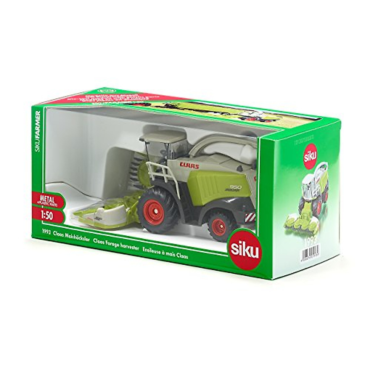 SIKU 1993, Claas Forage Harvester, 1:50, Metal/Plastic, Green, Folding and Removable Harvester