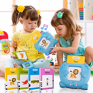 Talking Flash Cards,BAIBAOLE 112 PCS Flash Cards 224 Words Toddler Learning Educational Toys Speech Therapy Toys for Autistic Children