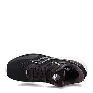 Saucony Women's Guide 15 Running Shoe, Black/White, 8 Wide