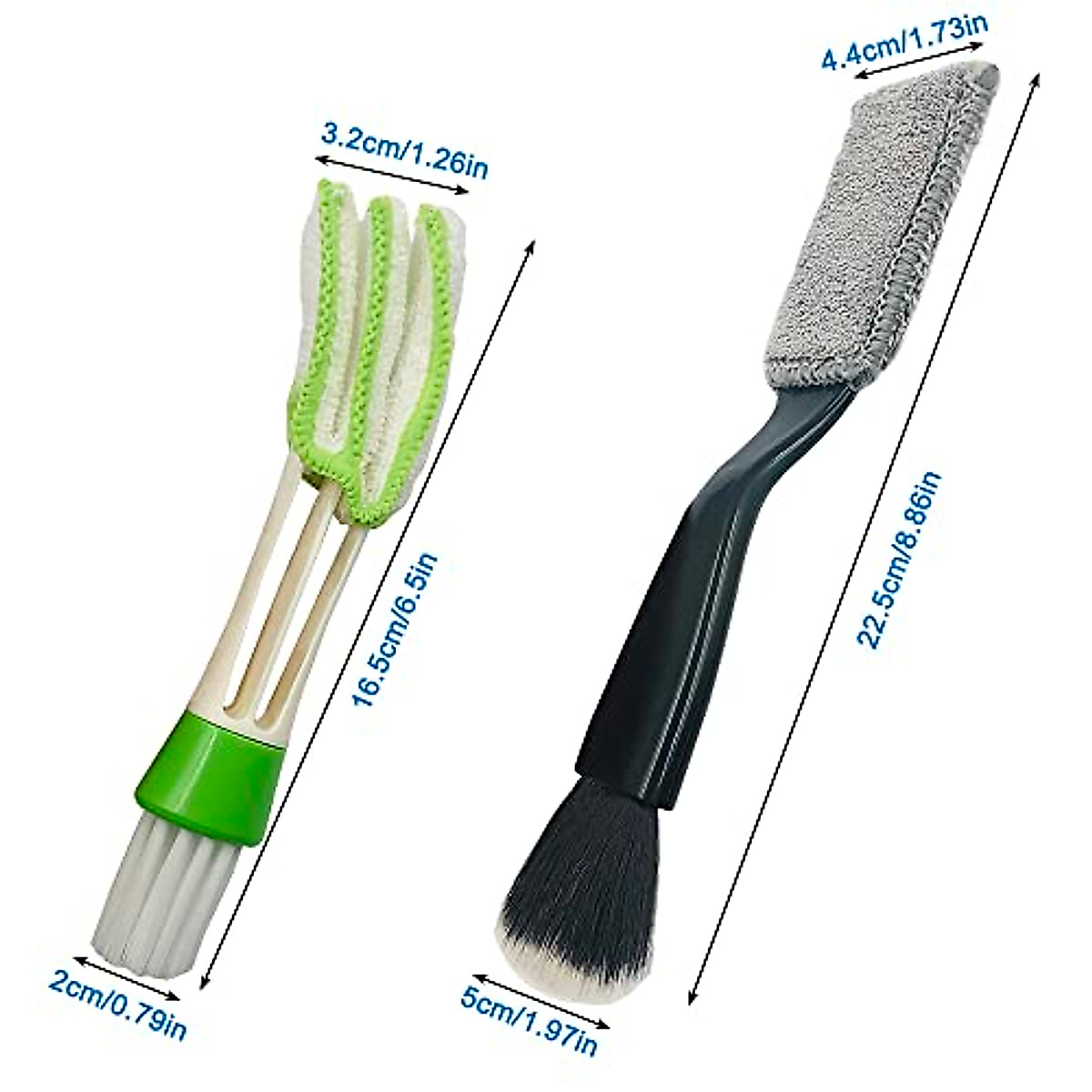 FineGood 2 Pcs Double Head Car Detailing Brushes, Car Brushes Soft Car Cleaning Kit Brush Interior Car Cleaner Detail Brushes for Car Clean