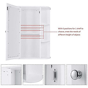Home Bathroom Wall Mount Cabinet Storage Shelf Over Toilet w/Mirror Door
