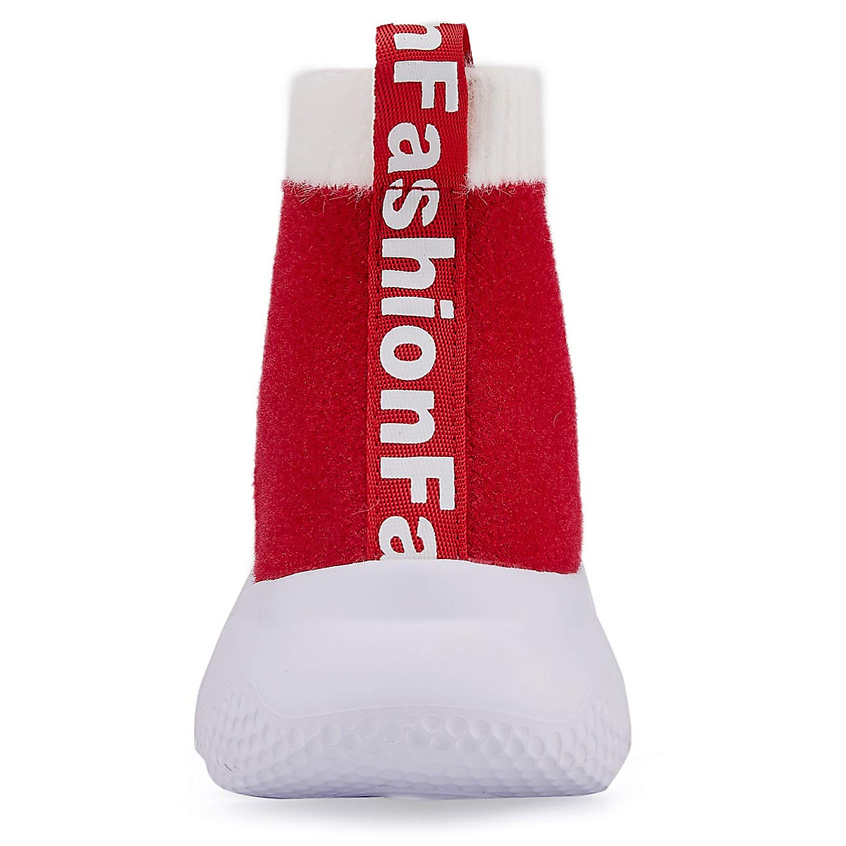 Santiro Kids High Tops Sneakers Big Boys Girls Slip On Shoes Lightweight Breathable Knit Tennis Walking Shoes Red 5 M US