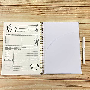 Recipe Book to Write in Your Own Recipes, 1 Pack 8.5" x 11" Blank Recipe Notebook, Double Spiral Cookbook Recipe Journal Notebook Include 200 Recipes Page With Beautifull Inner Design