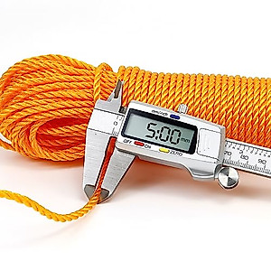 JeogYong Nylon Rope 33ft 1/5 inch (5mm) Clothes Line Ropes, Colored Clothesline Flag Pole Rope, Thick Strong Nylon String for Multi-Purpose Tie Down Outdoor Gardening Clothing Hanging Craft Projects
