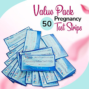 Clinical Guard 50 Pregnancy Test Strips - Sensitive & Accurate Measurement Within 5 mins - Early Detection Pregnancy Test Strip - Easy to Use for Home Tests - HCG Test Strip Kit
