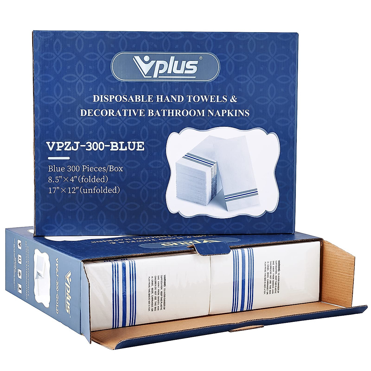 Vplus 300 PACK Guest Towels Disposable Bathroom, Decorative Bathroom Napkins Cloth Feel, Soft, and Absorbent Disposable Paper Hand Towel for Dinners, Kitchen, Parties, Weddings, Christmas Party