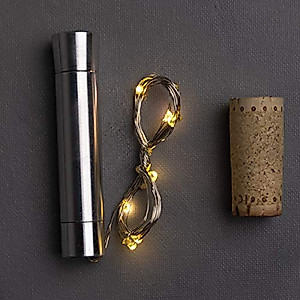 Primitives by Kathy 101394 Battery Operated Wine Bottle Stopper LED Twinkle Lights, 58-Inch String, White