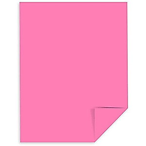 Neenah 21041 Wausau Astrobrights Colored Cardstock, 8.5” x 11”, 65 lb / 176 GSM, Pulsar Pink, 250 Sheets