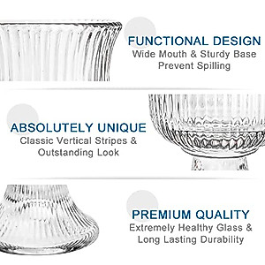 Lysenn Clear Shot Glasses Set of 8 - Elegant Vertical Stripe Tequila Glasses – Premium Quality Espresso Shot Glass Set for Whiskey, Bourbon, Liquor, Cordial – 1.5 oz