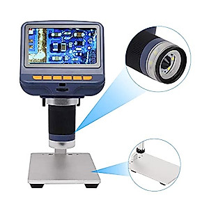 IULJH 220X Desktop Electronic Digital Stereo Microscope for Soldering Repairing with 4.3-inch Screen LED Light