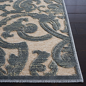 SAFAVIEH Paradise Collection Accent Rug - 2'7" x 4', Stone, Medallion Viscose Design, Ideal for High Traffic Areas in Entryway, Living Room, Bedroom (PAR348-3440)