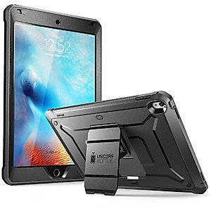 SUPCASE [Unicorn Beetle Pro Series] Case Designed for iPad Pro 9.7 inch, with Built-In Screen Protector [Heavy Duty] Full-body Rugged Protective Dual Layer Case for iPad Pro 9.7 2016 (Black/Black)