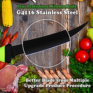 Fish Fillet Knife, 7 Inches Professional Fishing Fillet Knife Set Stainless Steel Blade in Corrosion Resistant Coating, with Sharpener and Cutting Resistant Gloves, for Fishing and Outdoor, Green