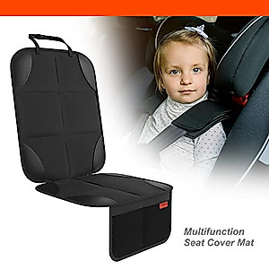 Luckybay Car Seat Protector, 2 Pack Kids Seats Protector XL Size with Thickest Padding and Non-Slip Backing, 2 Mesh Pockets, Durable, Waterproof 600D Fabric, PVC Leather for Baby, Kids, Pet (2 Pack)