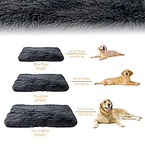 FANLINPT Dog Bed Mat Soft Crate Pad Machine Washable Anti-Slip Mattress for Large Medium Small Dogs and Cats Kennel Pad (Small, Black)