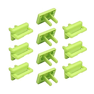 Fielect Outlet Plugs Covers Childproof Outlet Covers Protectors Electric Socket Cover Electrical Protector 2-Pin Green 10Pcs