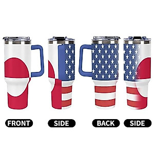 U.S.A Greenland Flag 40oz Water Bottle Double Wall Insulated Tumbler with Handle Leakproof Travel Mug Deep Blue-style
