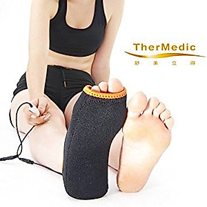 TherMedic PW180 - Infrared Foot Heating Pad / Heat Wrap for Plantar Fasciitis, High Heel Pain, Heel Spurs, Tendonitis, Bursitis (hot and cold therapy)