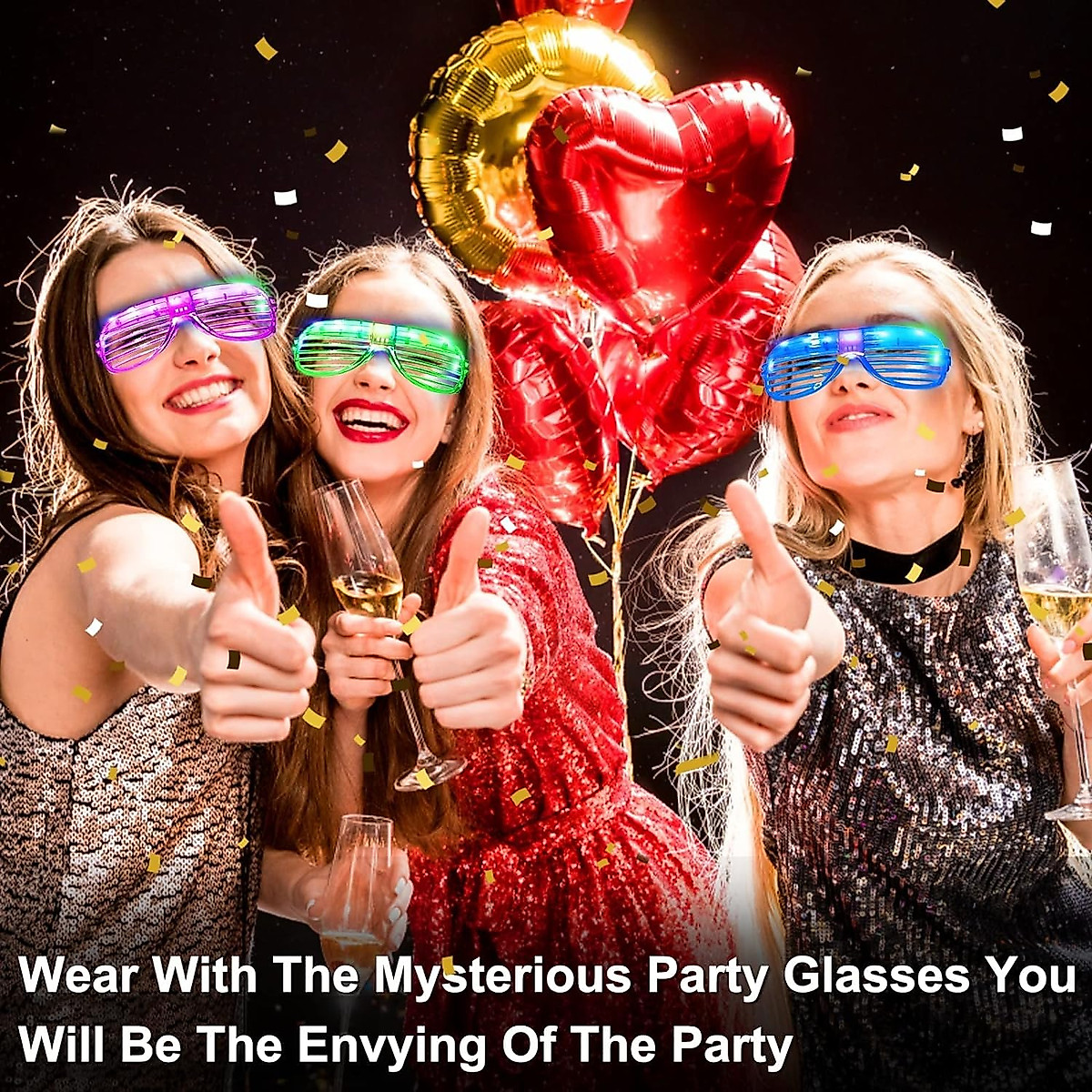 36 Pack LED Glasses New Years Eve Party Supplies Glow In The Dark for Kids Adult Rave Neon Flashing Sunglasses Glow Sticks Glasses New Years Light Up Accessories for New Years Birthday Decorations
