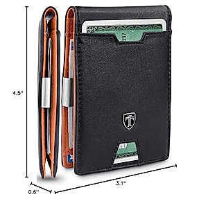 TRAVANDO Mens Slim Wallet with Money Clip AUSTIN RFID Blocking Bifold Credit Card Holder for Men with Gift Box