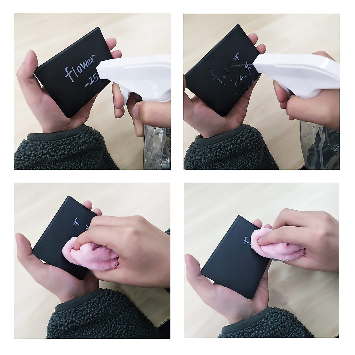 Medsuo 6pcs Mini Chalkboard Signs, L-Shape Small Blackboard with 2 Erasable Blackboard Pens for School, Weddings Table Sign, Party Food Signs, Bakery, Message Board Signs (4 x 2.8 inch)