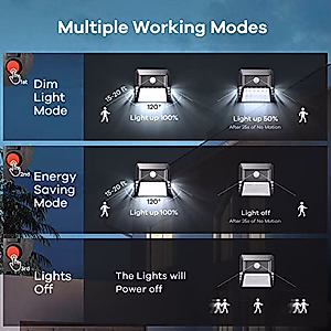 Linkind Solar Lights Outdoor Waterproof, Solar Deck Lights with Motion Sensor, LED Solar Powered Security Lights for Fence, Patio Deck, Stairs, Wall, Step, Garden and Walkway, Cold White, 4-Pack