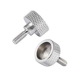 CAMVATE M4 Thumb Screw Button Head Cap Screw Brass Nickel (2 Pieces) - 1988