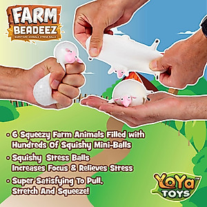 Yoya Farm Freinds DNA Balls - Fidget Stress Ball - Colorful Soft Squishy - Mental Stimulation, Clarity, Focus Tool - Fun Squishies - 6 Pack