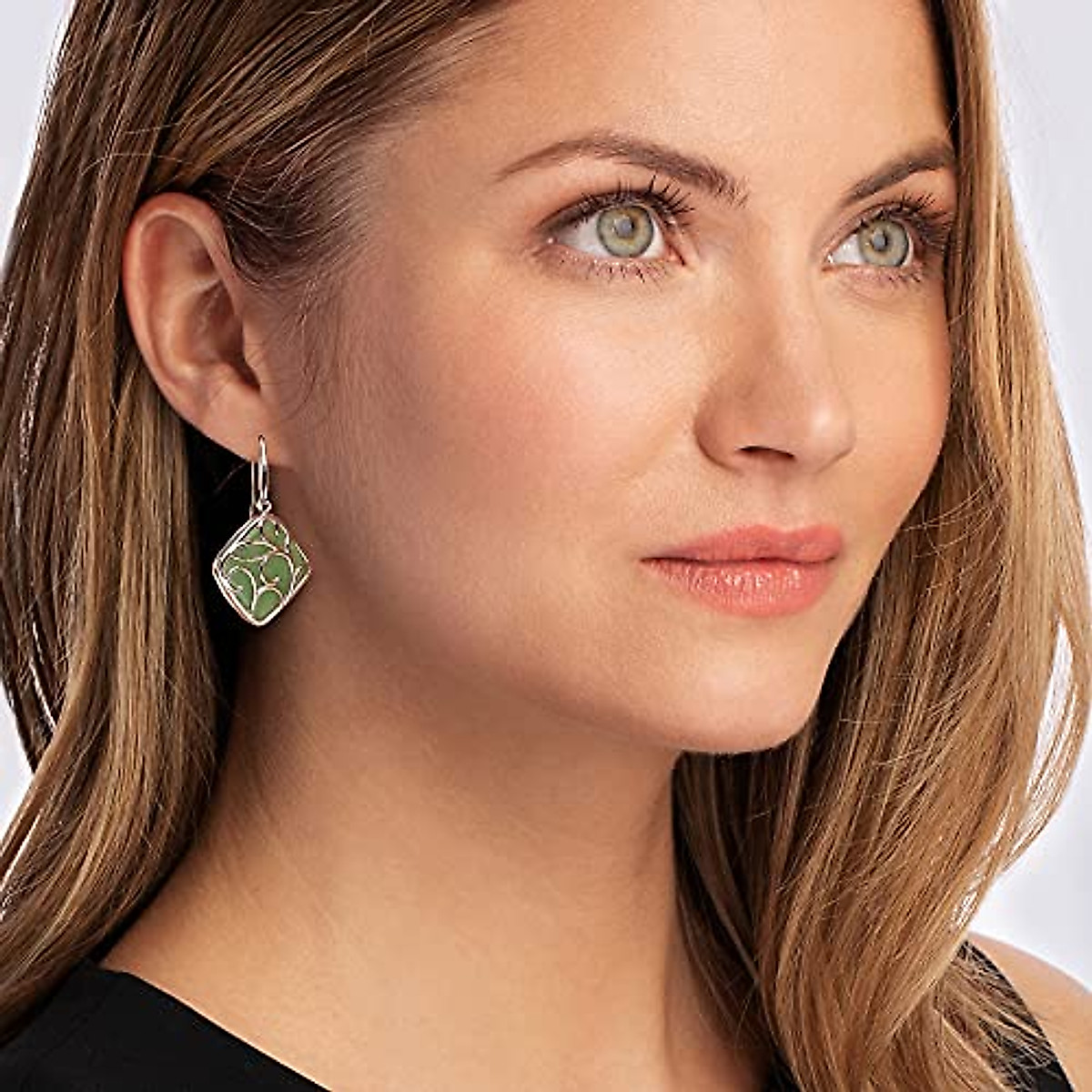 Ross-Simons Jade Drop Earrings in Sterling Silver