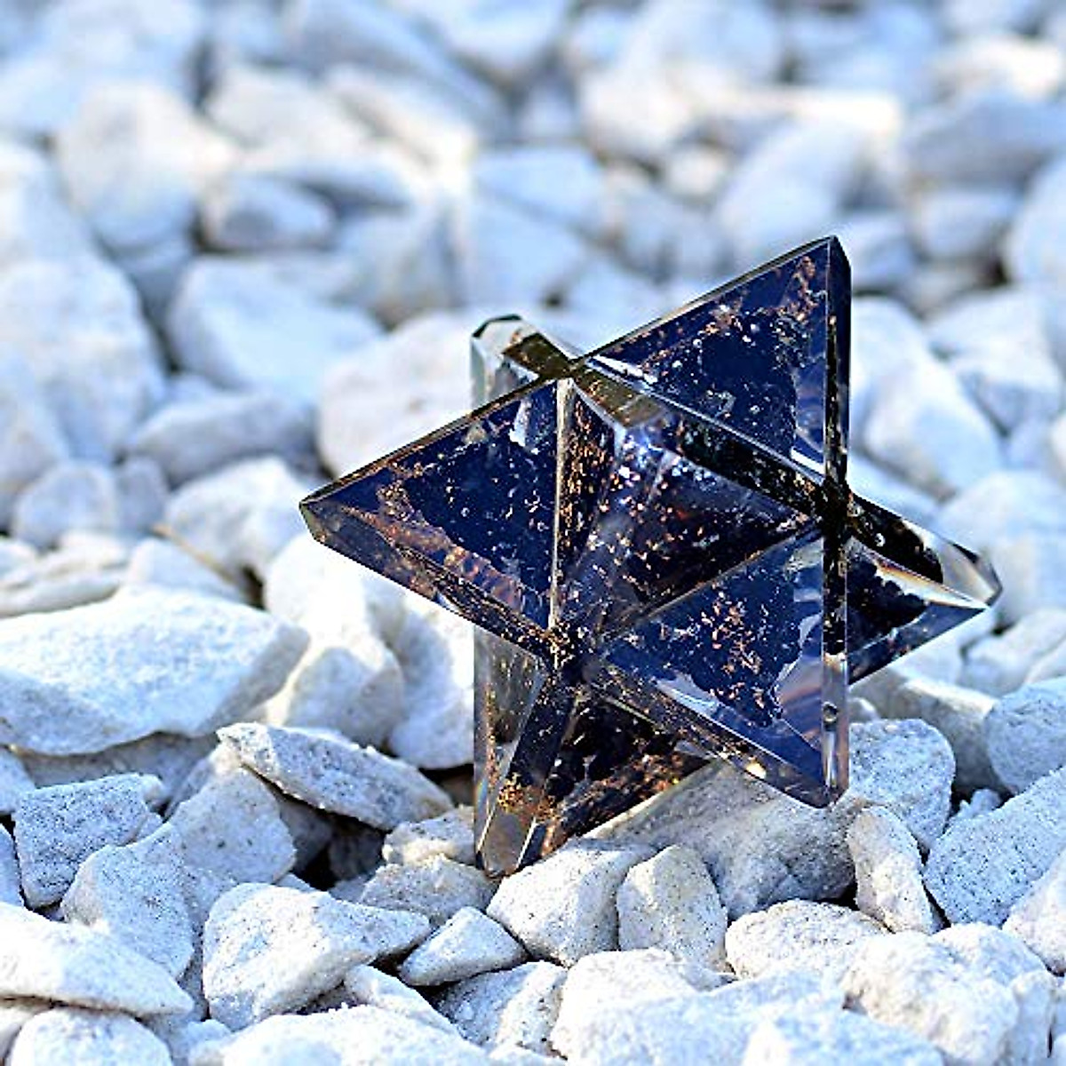 Orgonite Crystal Black Tourmaline Merkaba | Negative Aura Protection Meditation Energy Generator for Balancing Chakras