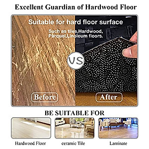 GTACOTA Office Chair Mat Gaming Chair Mat for Hardwood Floor Noise Cancelling Gaming Chair Mat Office Chair Octagon Carpeted Mat (Black-2)