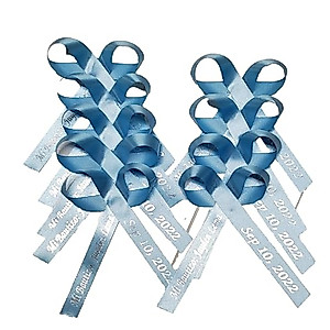 50 Personalized Ribbons Bridal Wedding Favor Baby shower Centerpieces, Photo Frames, Party, Invitations or Sprinkle - Custom Made