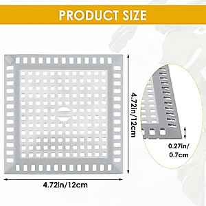 COMNICO Shower Drain Strainer Hair Catcher 4.8inch Stainless Metal Silicone Strainer Filter Cover Protector Bathtub Stopper for Bathroom Kitchen Floor Drain