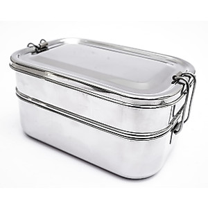 POSHGRAM Eco-Friendly STAINLESS STEEL BENTO BOX for adults and kids, 3-Tier Lunch Box For adults and kids, Size 6.4 * 4.4 * 3.3 (Inches)