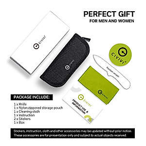 CIVIVI Folding Pocket Knife- Elementum Flipper Knife with 2.96'' D2 Blade G10 Handle, Ideal for Outdoor EDC Gift C907A-3