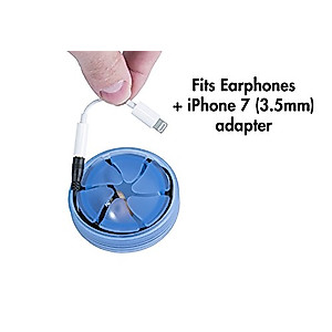 Digital Innovations The Nest – Tangle-Free Earphone / Earbud Case, Durable and Compact Storage System, Blue