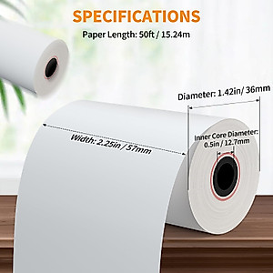 PAPRMA 2 1/4'' x 50' Receipt Paper Rolls POS Thermal Paper Cash Register Paper Rolls for Credit Card Machine(50 Rolls)