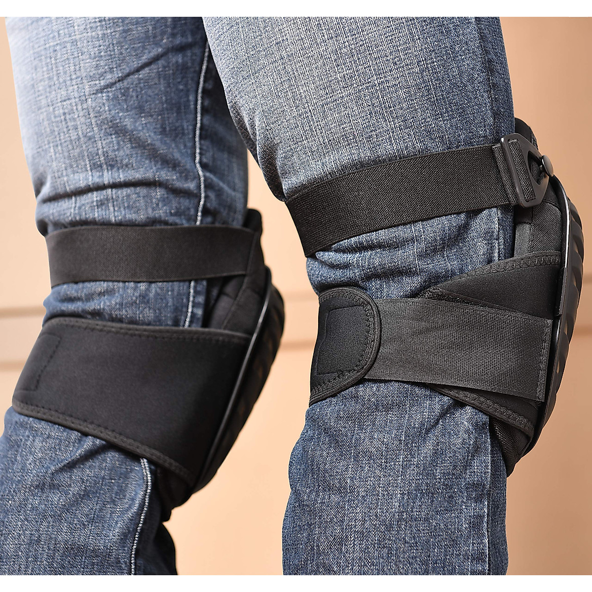 BALENNZ Professional Knee Pads for Work - Heavy Duty Foam Padding Gel Construction Knee Pads with Strong Double Straps – Comfortable Knee Protection for Indoor and Outdoor Use (Knee High)