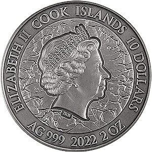 2022 DE Modern Commemorative PowerCoin Lord Of The Rings 2 Oz Silver Coin 10$ Cook Islands 2022 Antique Finish