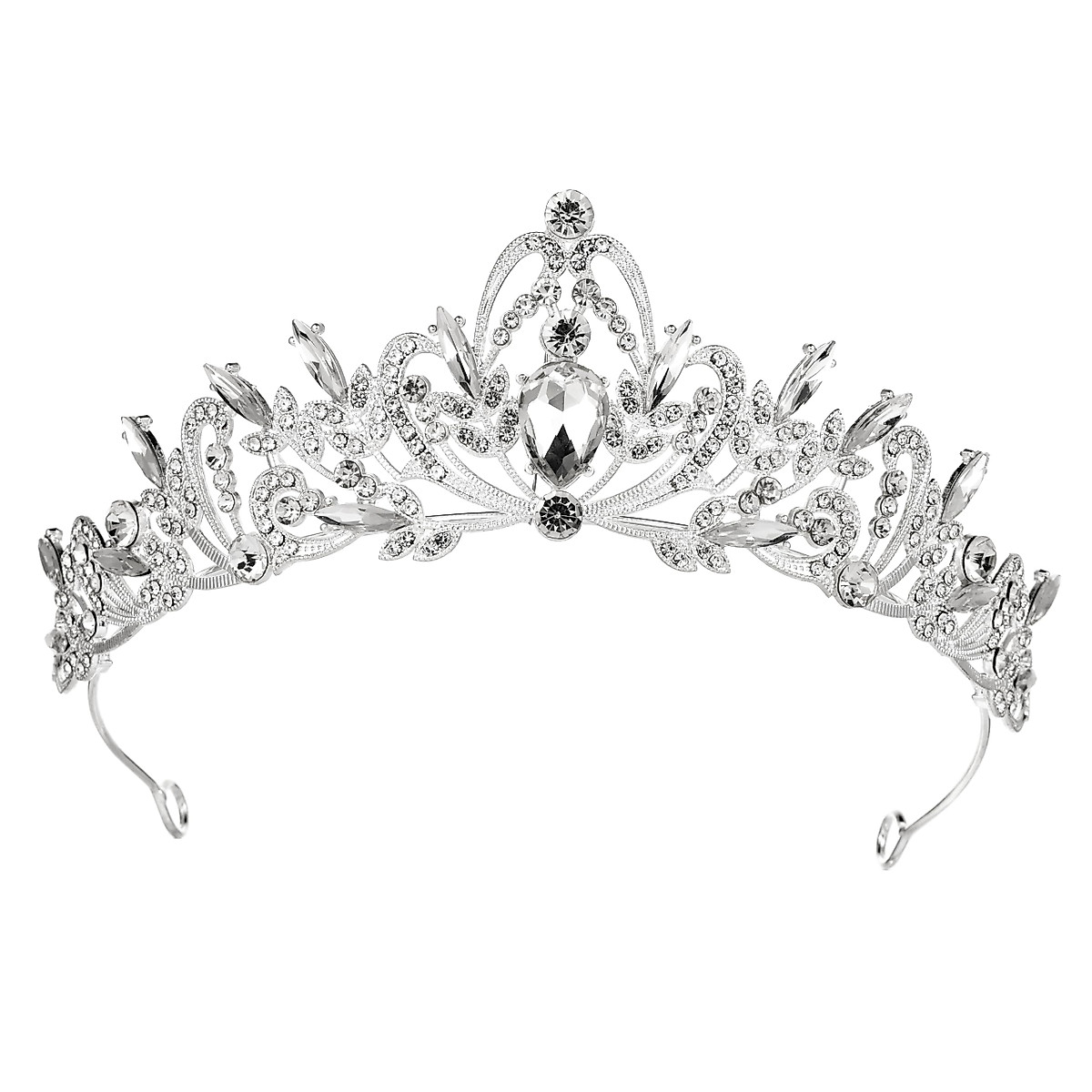 Kamirola Crystal Crowns and Tiaras Headband for Girl or Women Birthday Party Wedding Prom Bridal Christmas Valentine Mother's DayTR20 (Silver)