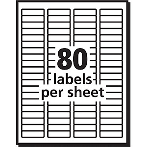 Avery Address Labels with Sure Feed for Laser Printers, 0.5" x 1.75", 8,000 Labels, Permanent Adhesive (5167)